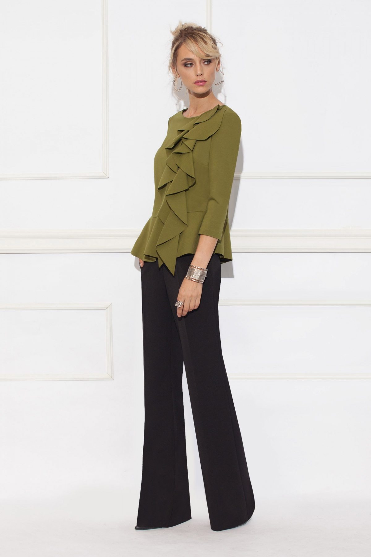 Top khaki cu volane | TOP8183 | NISSA