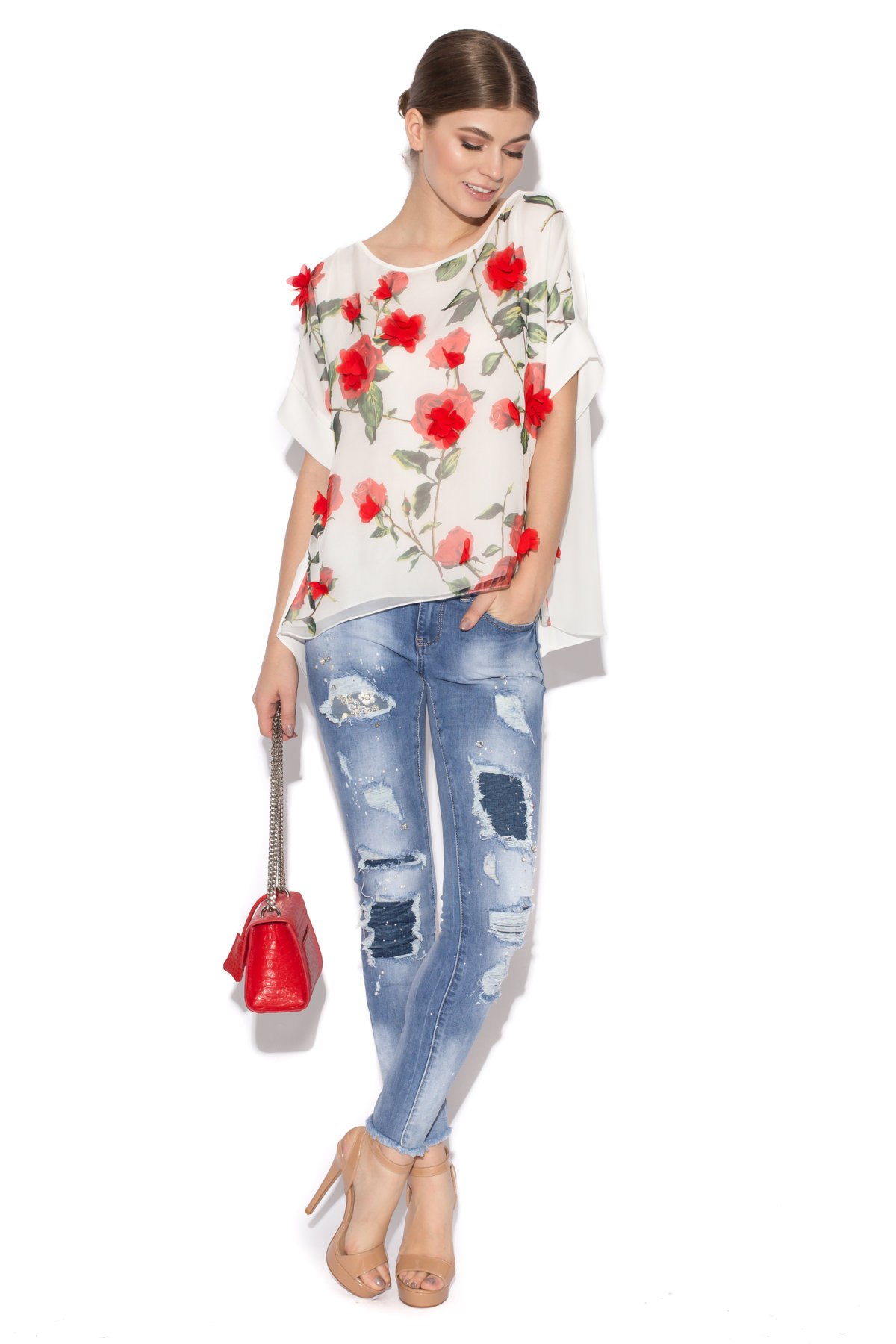 3D flower top | top8689 | NISSA