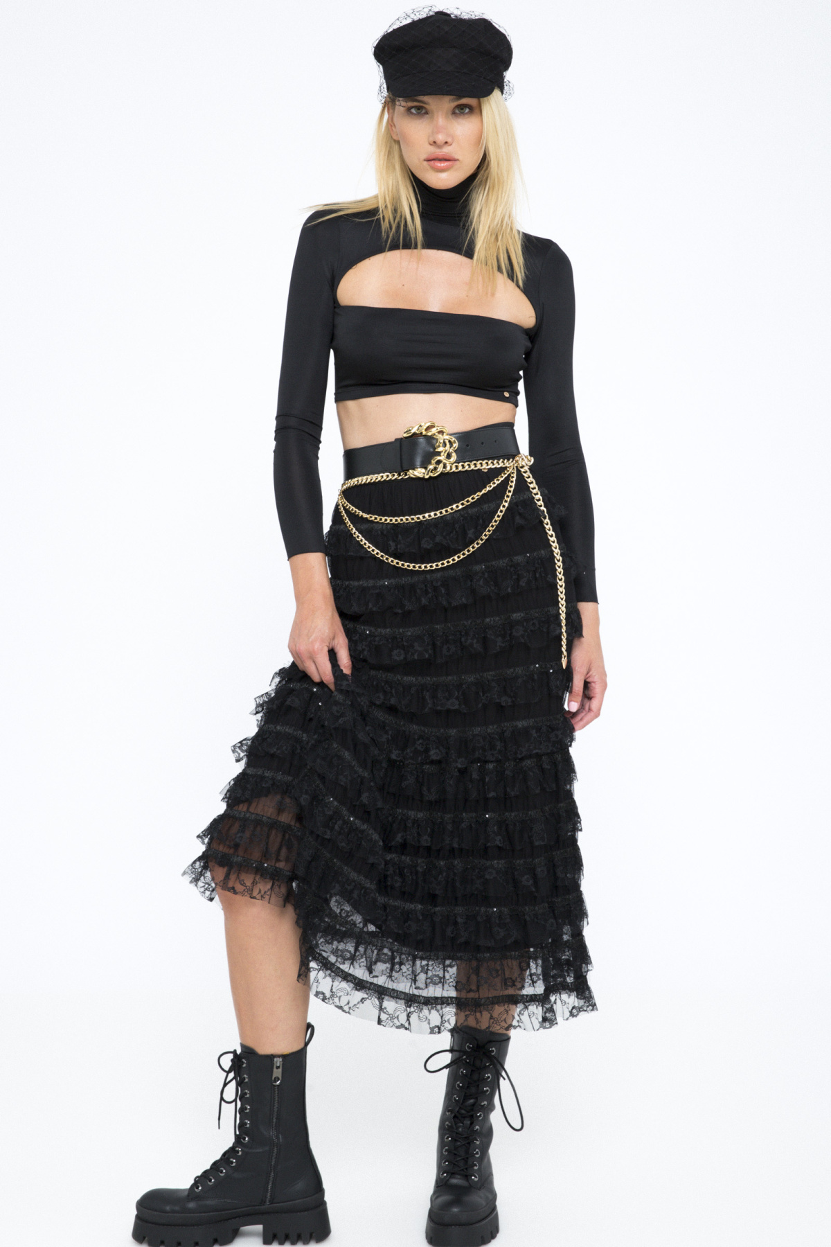 Fusta cu volane din dantela | F12013 | NISSA