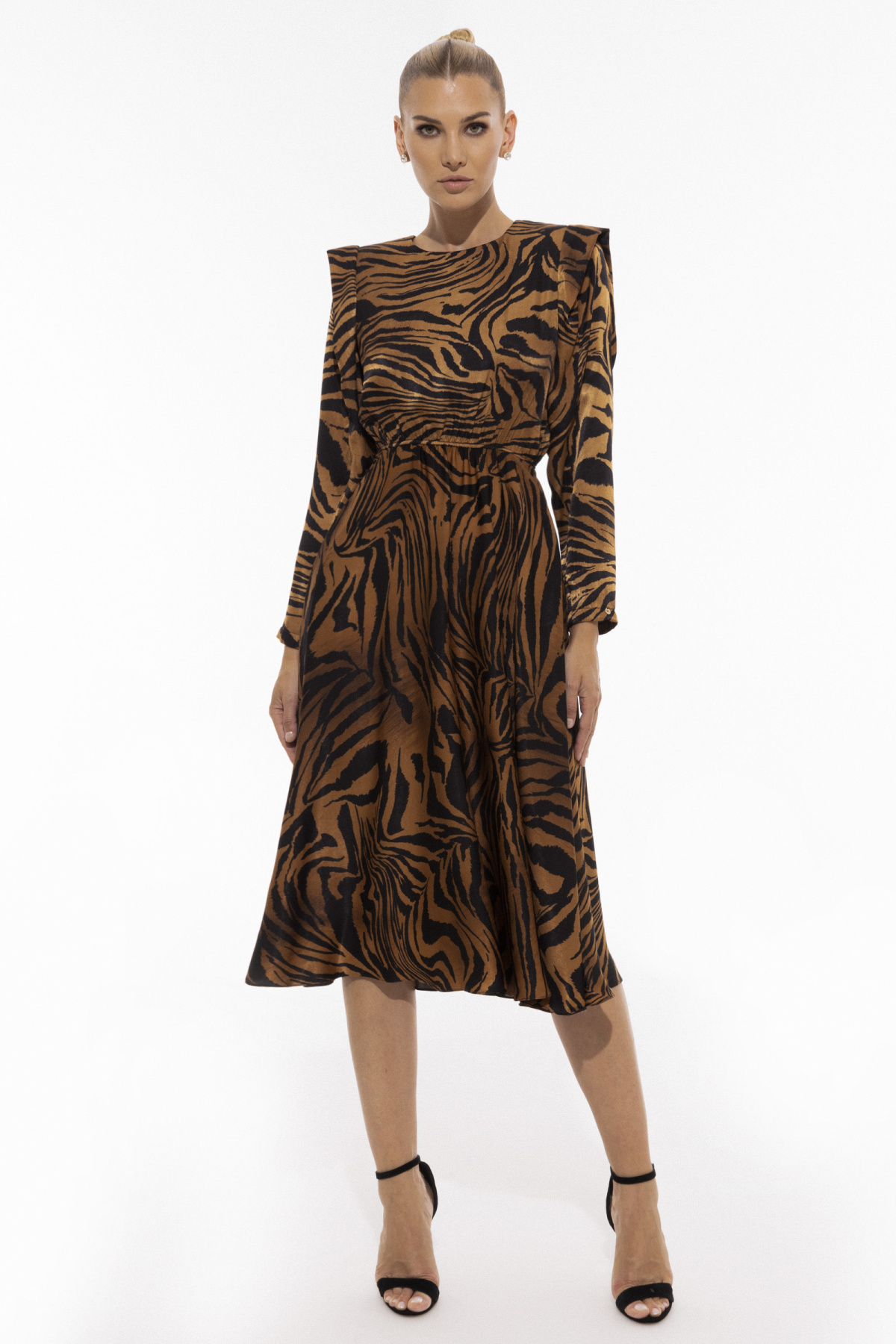 Rochie satinata cu imprimeu zebra | RZ13347 | NISSA