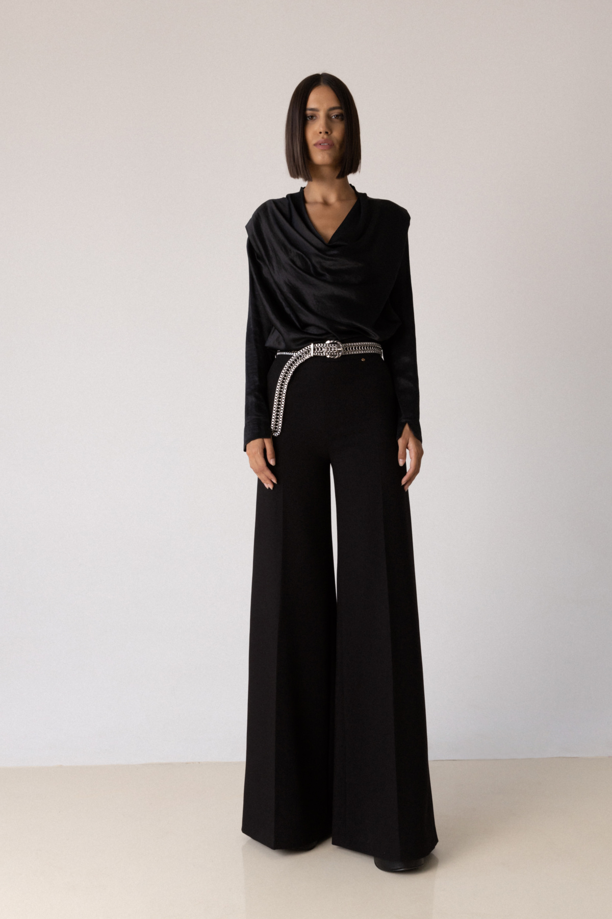 Top satinat cu decolteu drapat | TOP13374 | NISSA